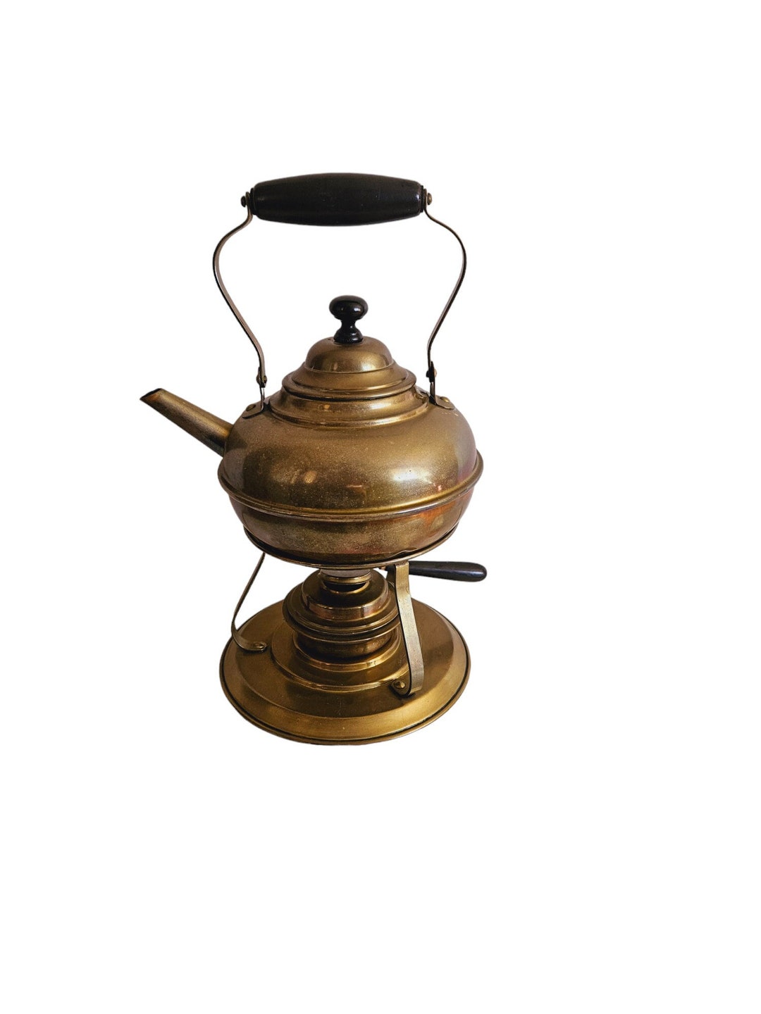Rare Antique Brass Spirit Kettle With Stand and Burner C.xix Century, S ...