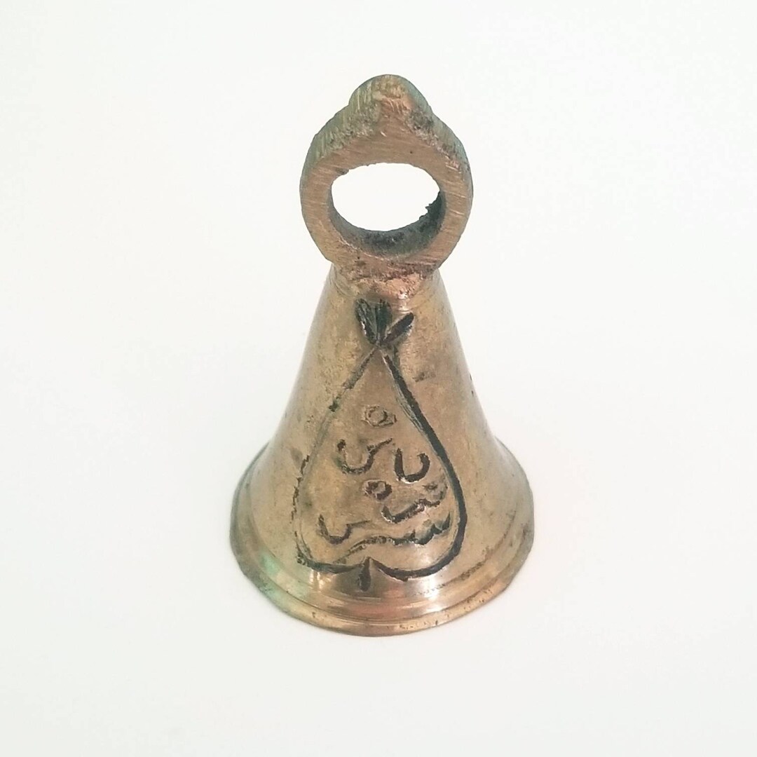 Vintage Solid Brass Bell, Brass Hand Bell, Desktop Bell, Teacher's Bell ...