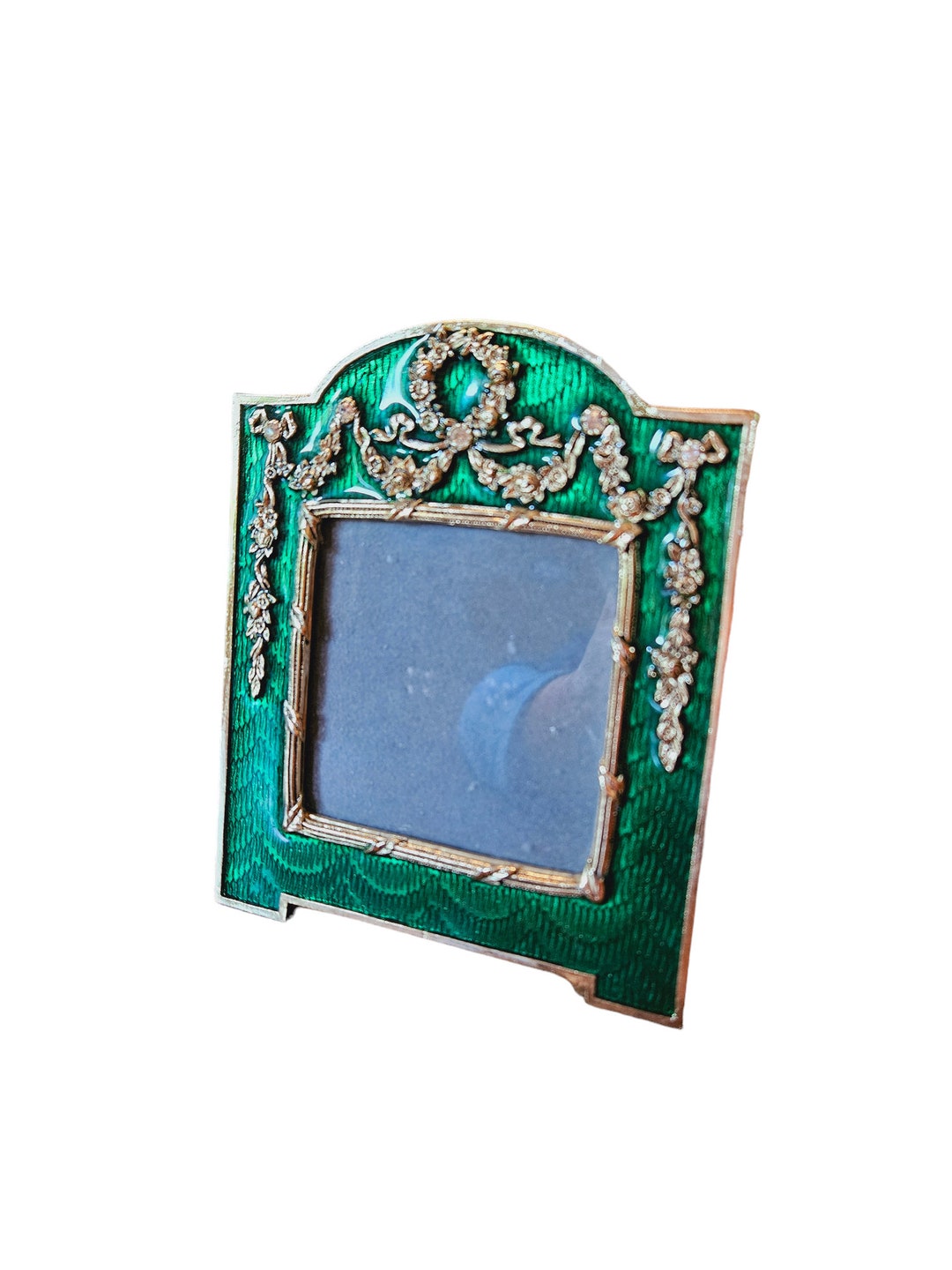 Vintage Terragrafics Photo Frame, Gold & Green Picture Frame, Brass ...