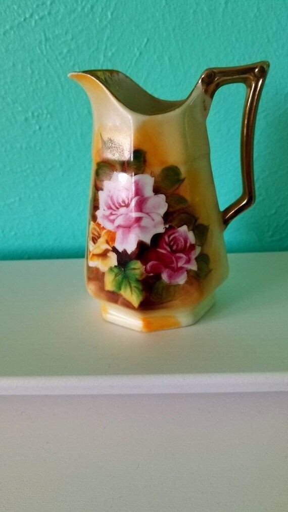 Antique Creamer Pitcher With Roses Marked E 3314 Vintage China | Etsy