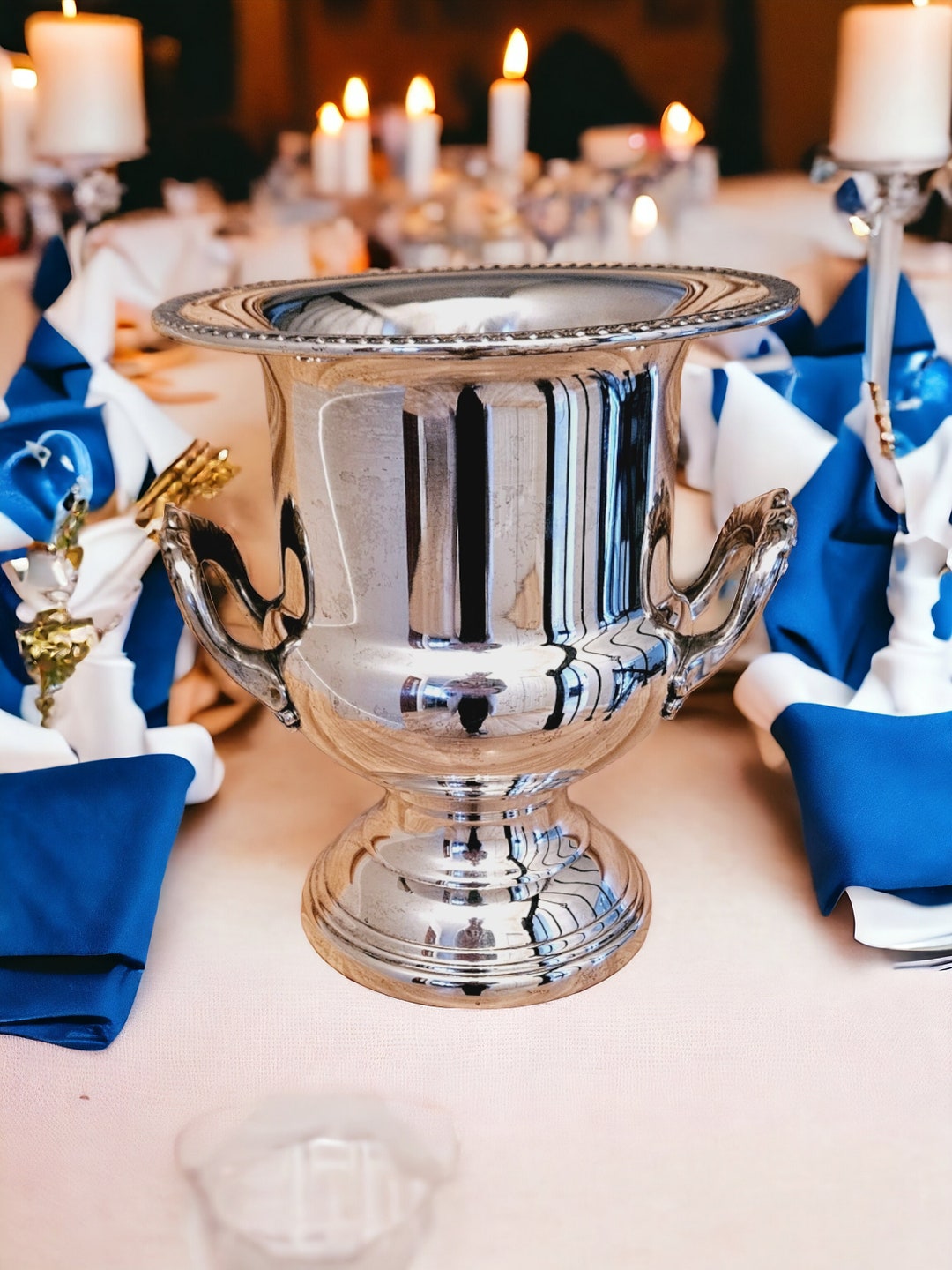 Vintage Leonard Silver Plate Champagne Bucket, Trophy Shaped Silver ...