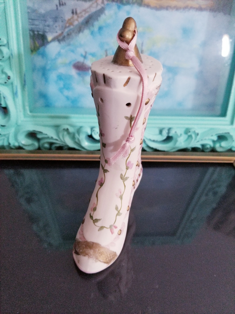 Vintage Mini Boot Figurine Miniature Boot Mini Shoe Floral - Etsy