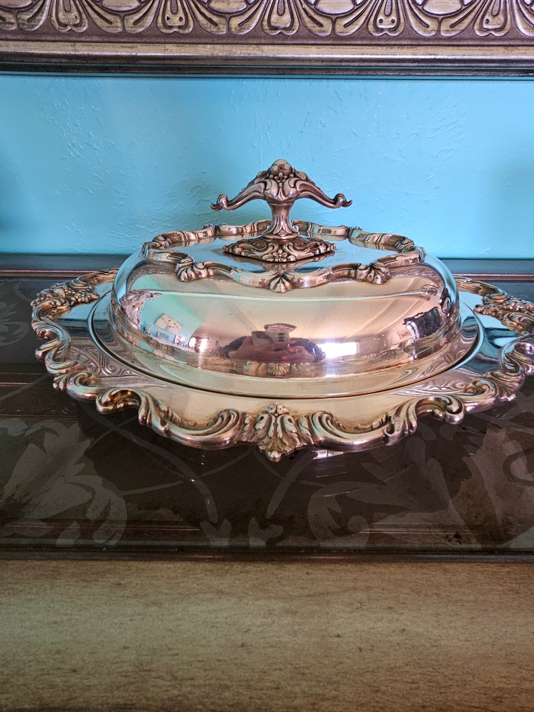 Antique Silver Plated Covered Bowl, EBM&S EPNS Silver Plate Dish With ...