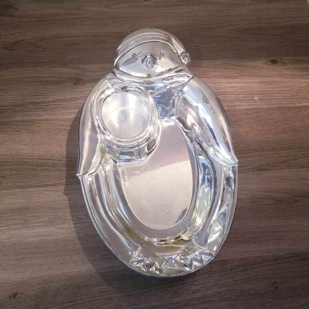Vintage Towle Silversmiths Christmas Penguin Chip & Dip Bowl - Etsy