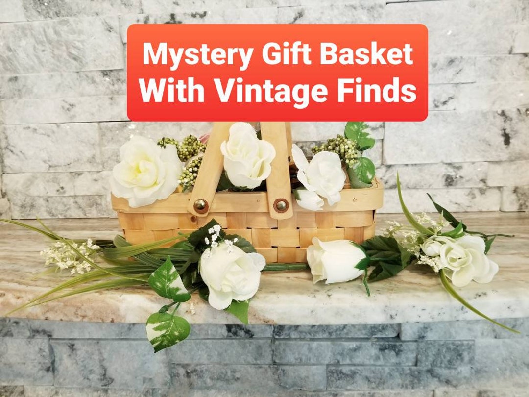 Mystery Gift Basket, Curiosity Basket, Vintage Mystery Basket ...