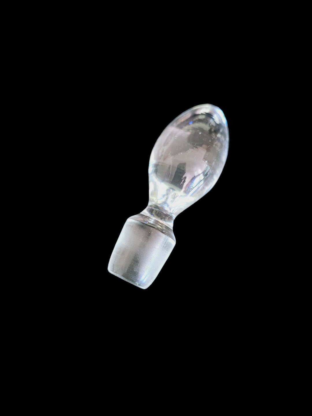 Vintage Glass Bottle Stopper, Clear Glass Stopper, Decanter Stopper ...