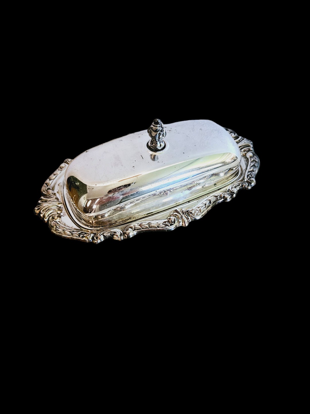 Vintage Sheridan Silverplated Butter Dish, Silver Plate Butter Dish ...