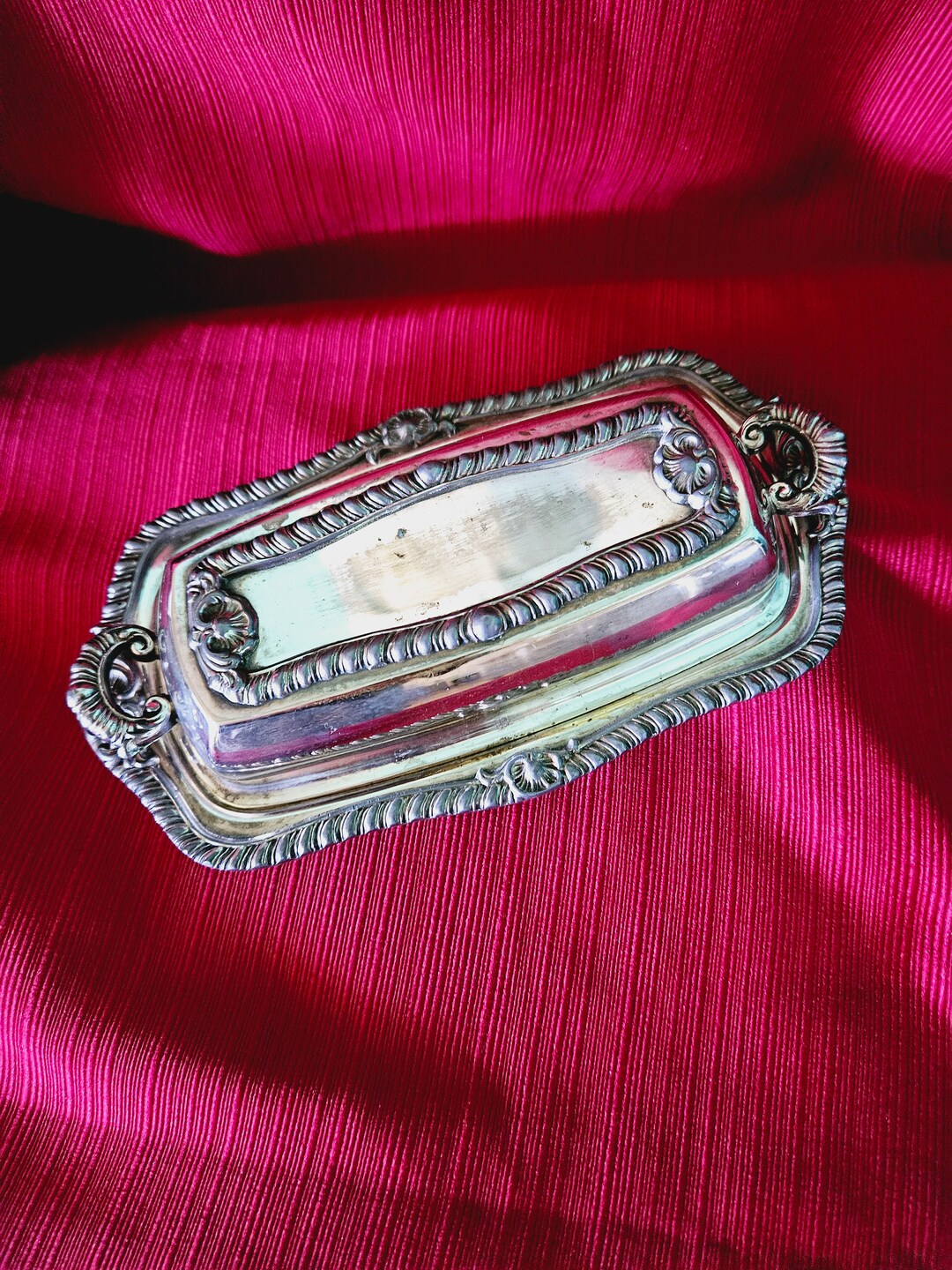 Antique Coronet Silver Plate Butter Dish With Lid, Embossed Art Deco ...