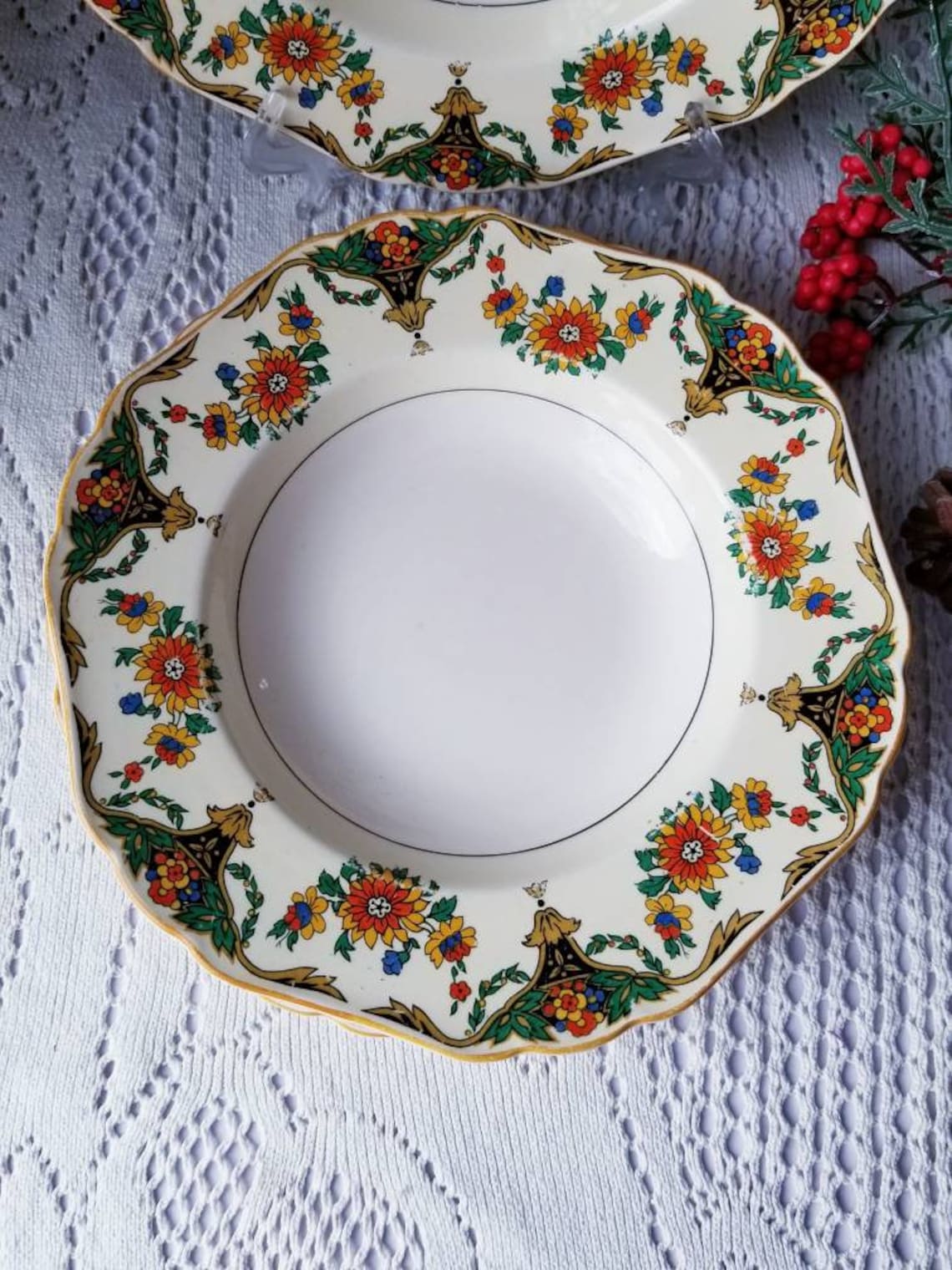 3 Vintage Art Deco Soup Bowls by John Maddock and Sons LTD | Etsy