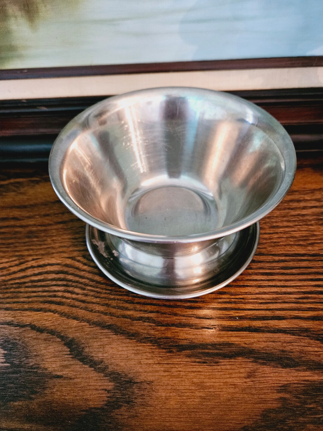 Vintage Metal Bowl With Underplate, Cookie Bowl, Candybowl, Sauce Bowl ...