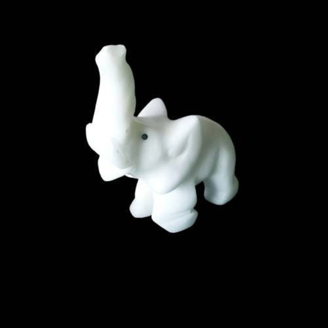 Vintage Alabaster Marble Elephant Statuette, Small Elephant Statue ...