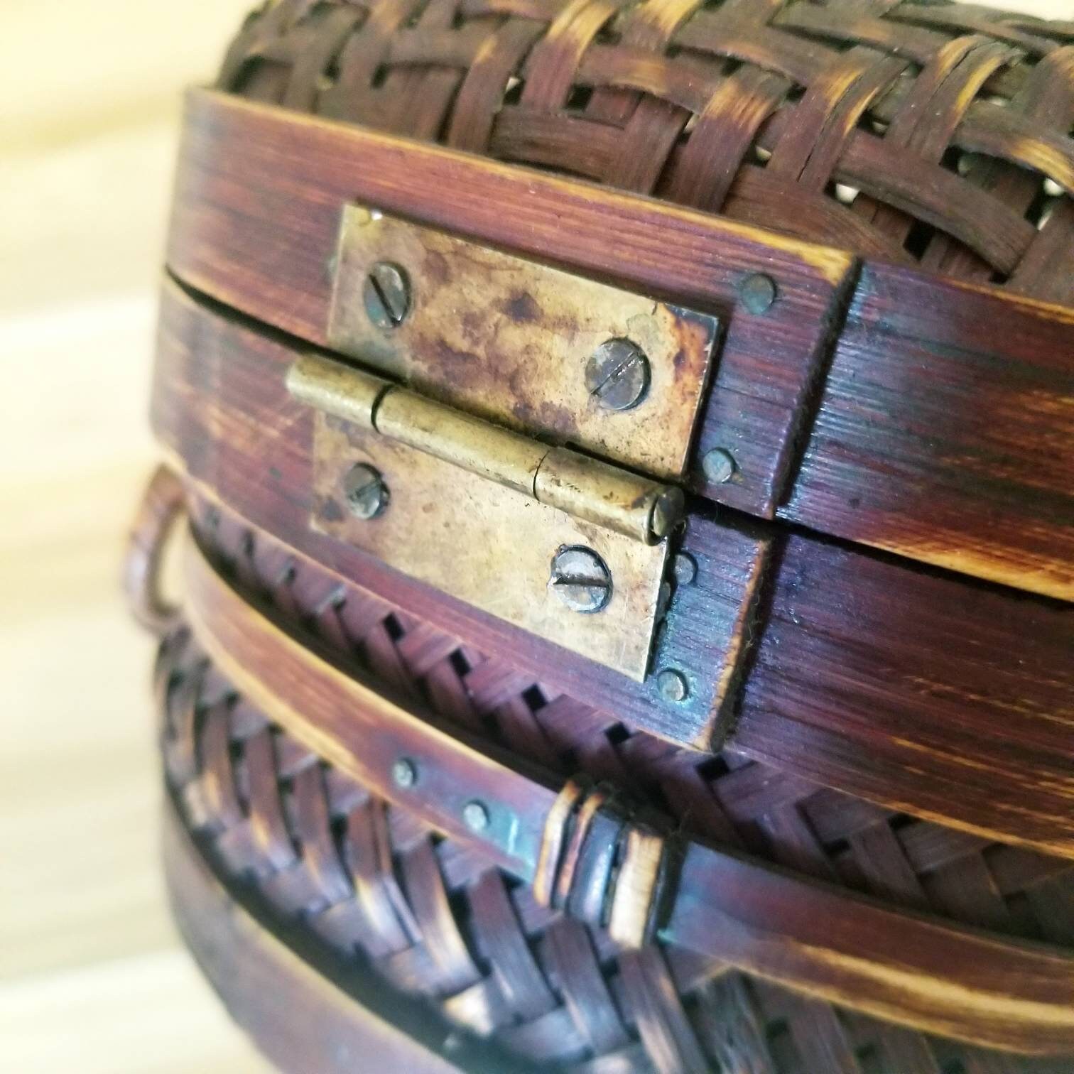 Vintage Wicker Trinket Box for Storage, Miniature Chest, Decorative ...