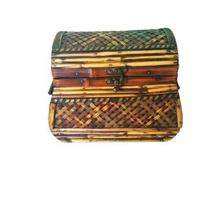 Vintage Wicker Trinket Box With Handles Storage Chest Box - Etsy