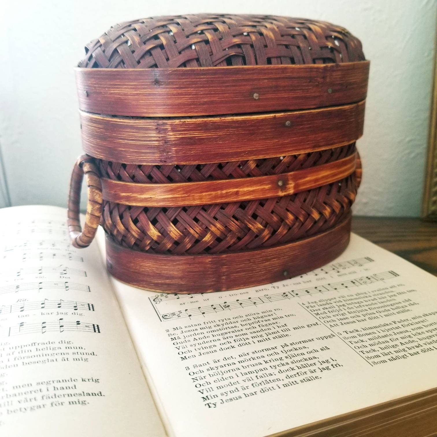 Vintage Wicker Trinket Box for Storage, Miniature Chest, Decorative ...