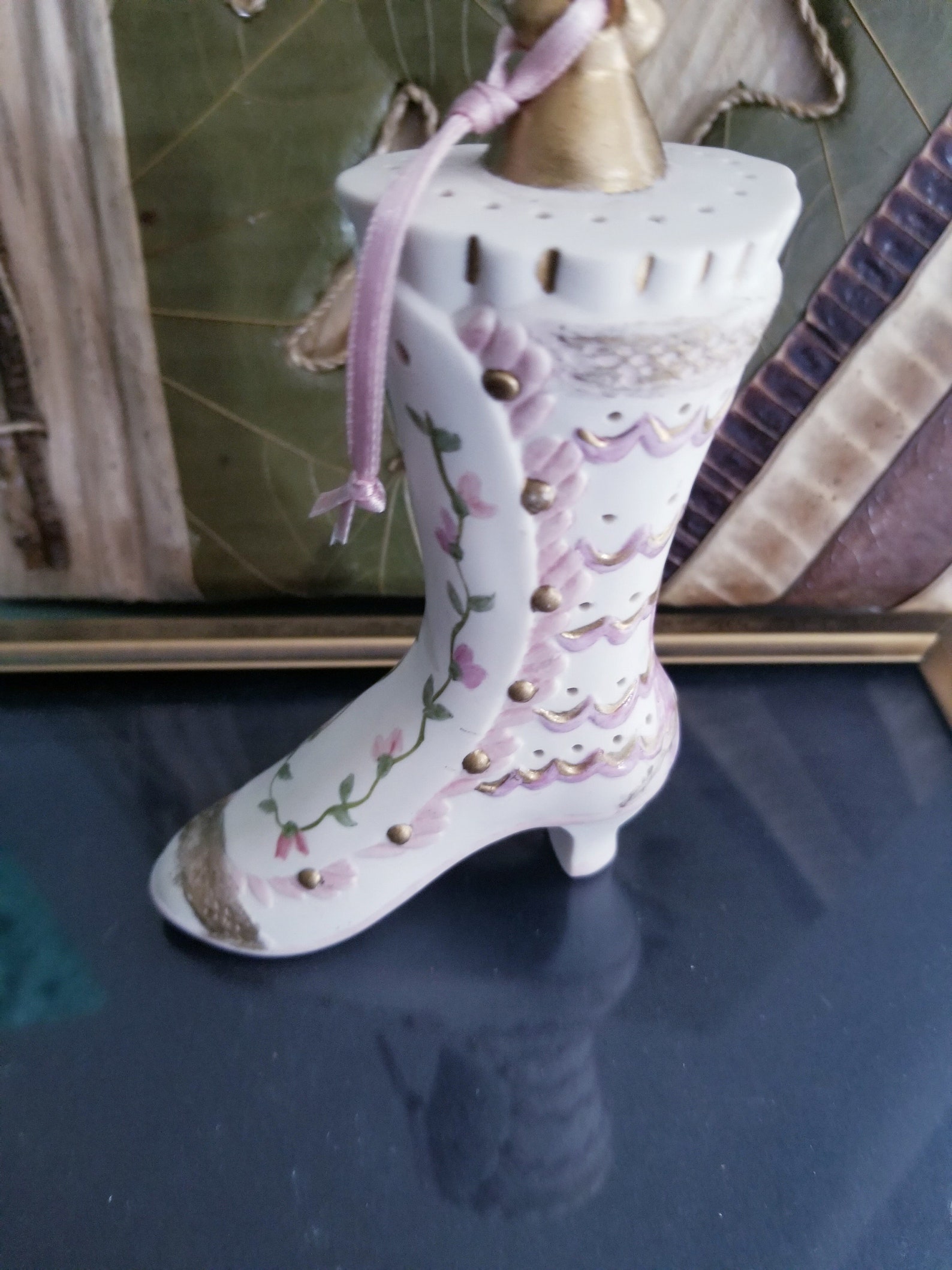 Vintage Mini Boot Figurine Miniature Boot Mini Shoe Floral | Etsy