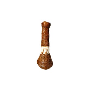 Vintage Art Ceramic Brown Vase, Handmade Glazed Musical Note Room Decor ...