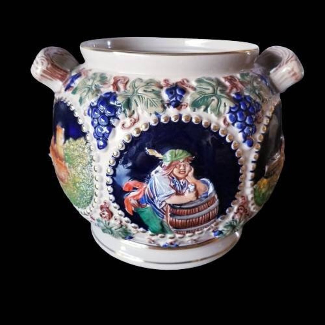 Vintage West Germany Biscuit Jar, Ceramic Cookie Container, German ...