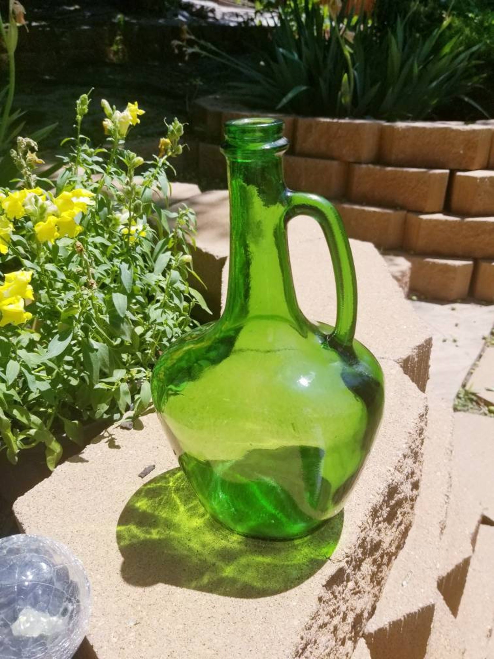 Vintage Green Bottle 1.5 L Jug With HandleDecorative Jug | Etsy