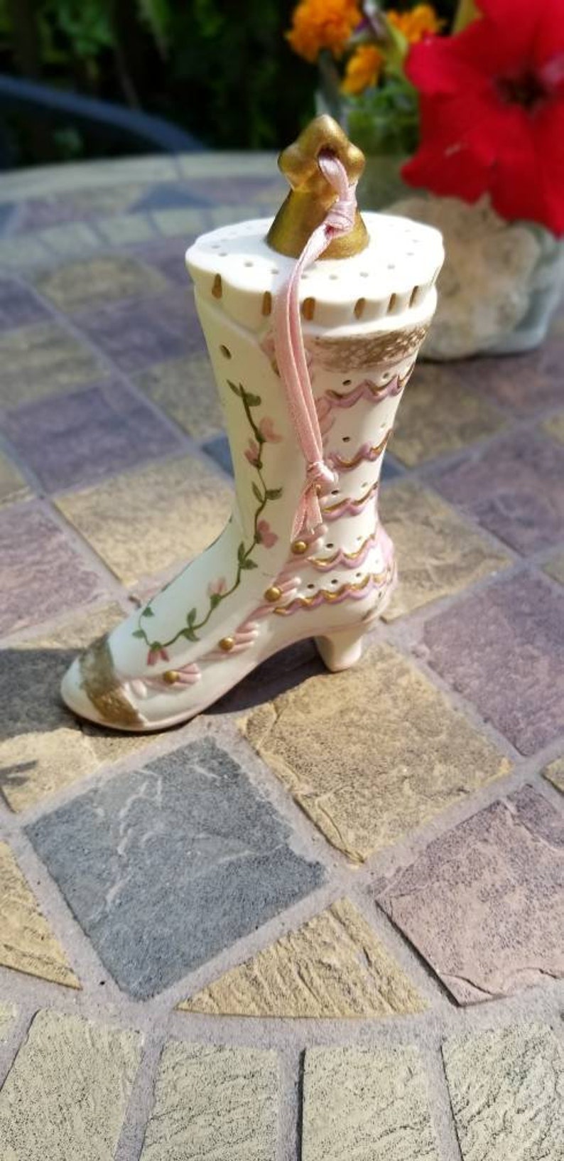 Vintage Mini Boot Figurine Miniature Boot Mini Shoe Floral - Etsy