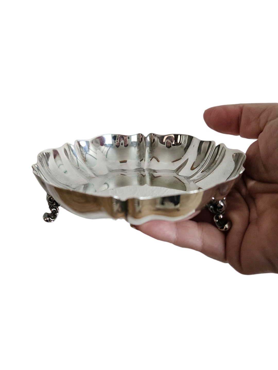 Vintage Oneida Silver Plate Bowl, Footed Silver Plated Bowl, Small ...