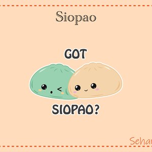 Sweet Cute Kawaii Siopao, Steamed Bun, Bao, Manapua Clipart Digital ...