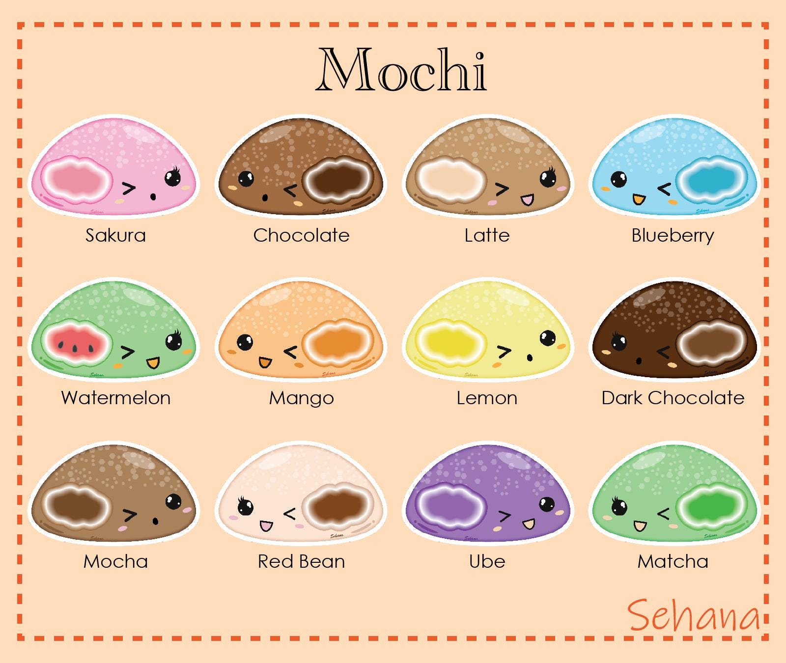 Sweet Cute Mochi Clipart Digital Download - Etsy