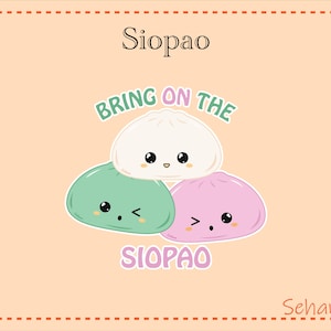Sweet Cute Kawaii Siopao, Steamed Bun, Bao, Manapua Clipart Digital ...