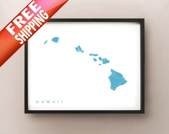 Kailua-Kona Map Print Hawaii poster | Etsy