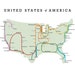 United States Map Metro Subway Style USA | Etsy