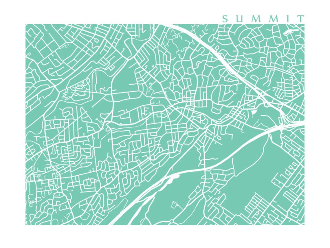 Summit Map Art New Jersey Poster Print | Etsy