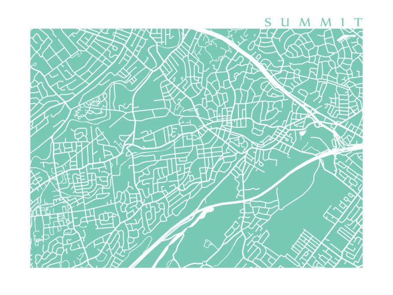 Summit Map Art New Jersey Poster Print - Etsy