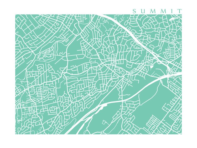 Summit Map Art New Jersey Poster Print | Etsy