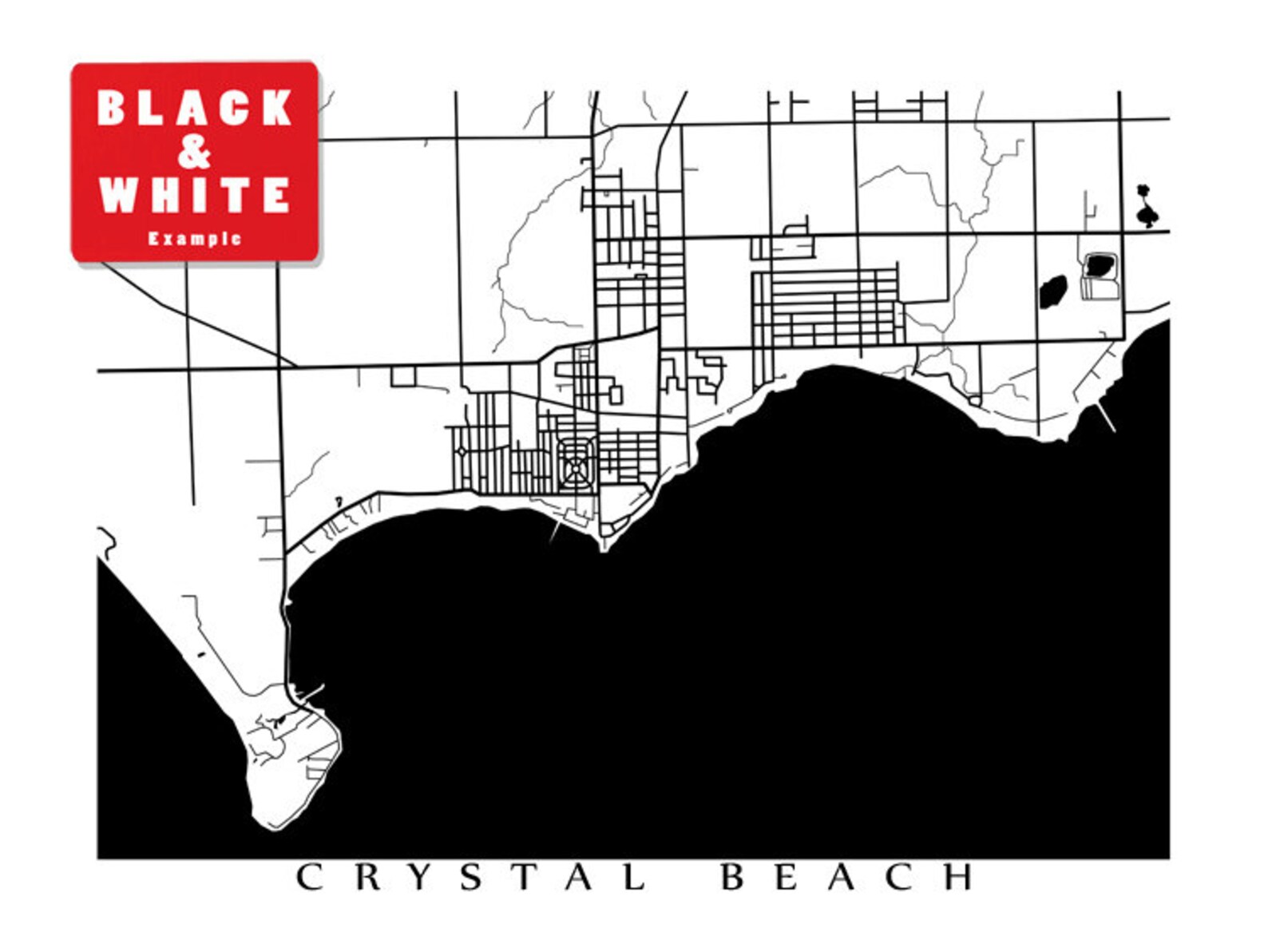 Crystal Beach, ON Map - Canada Wall Art - Fort Erie, Ontario - Niagara ...