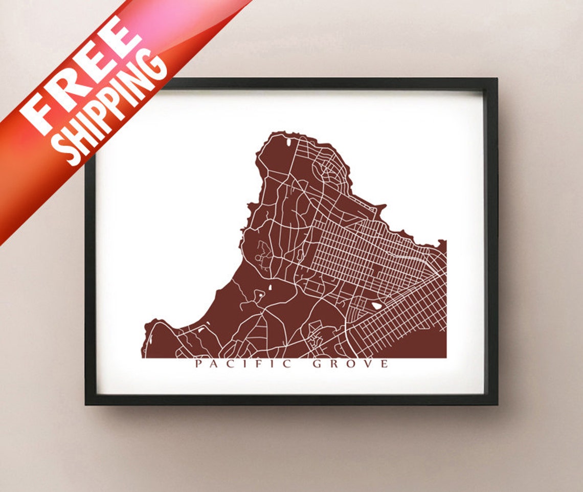 Pacific Grove Map Print California Art Poster - Etsy