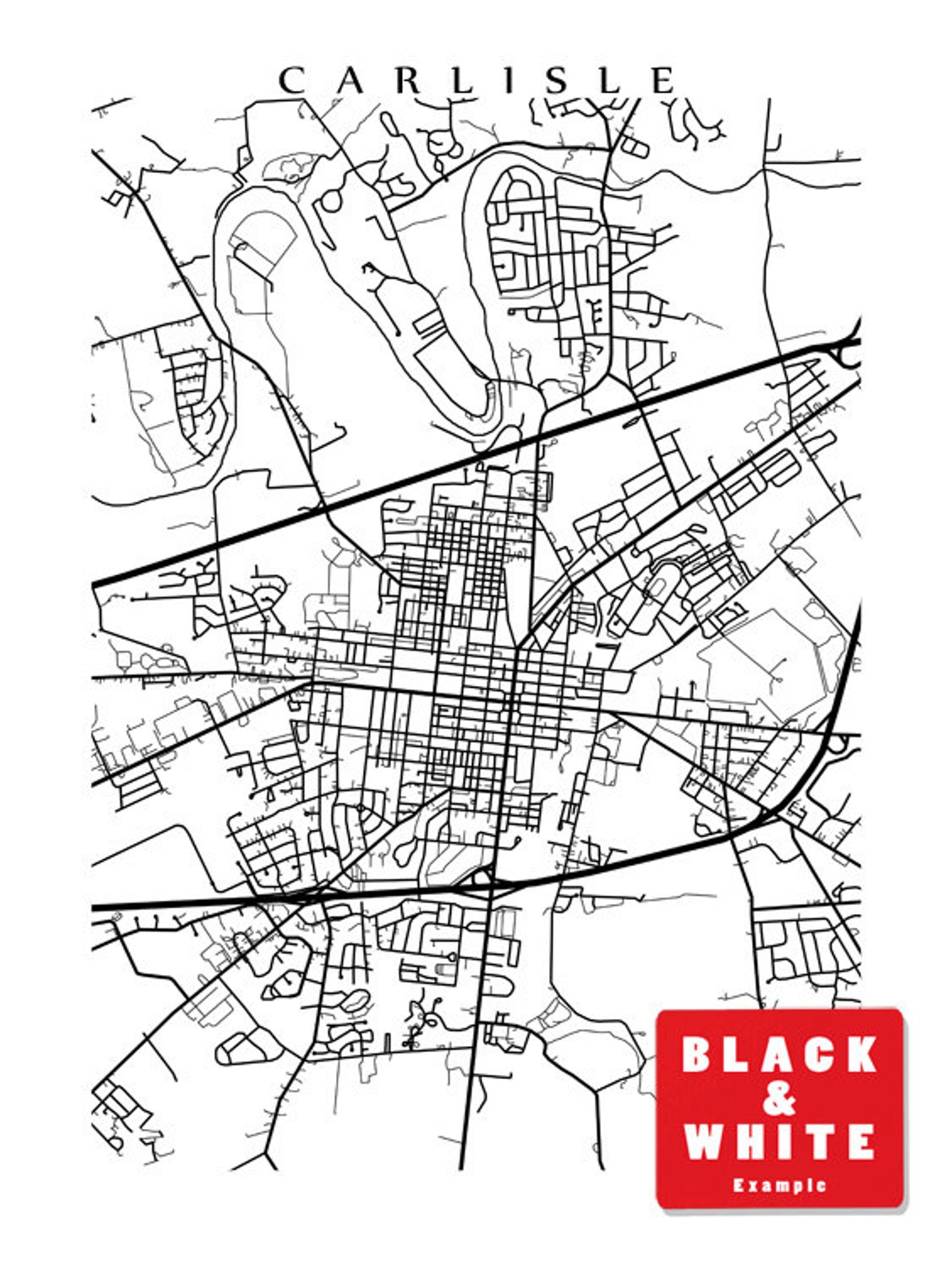 Carlisle Map Pennsylvania Poster - Etsy