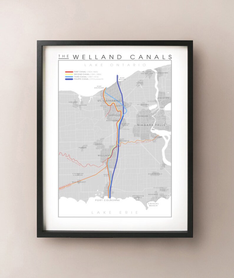 Welland Canals Historic Map - Niagara, Ontario, Canada - Etsy