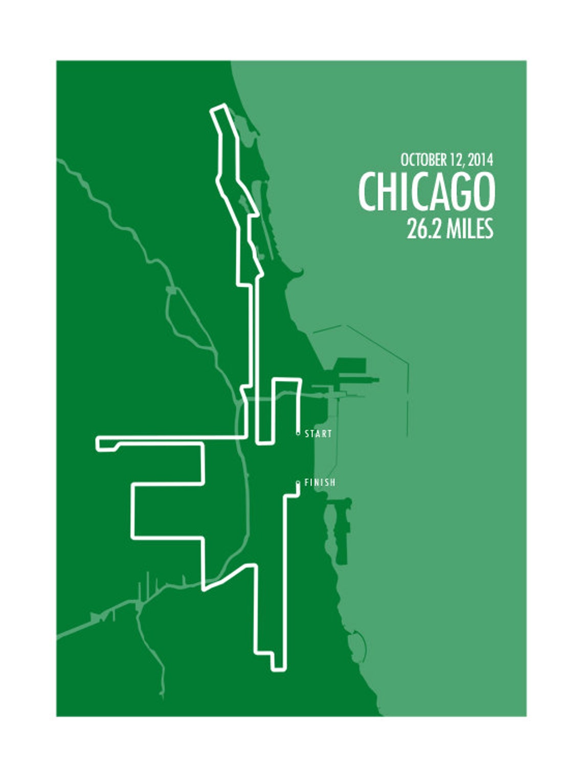Chicago Marathon Print 2014 | Etsy