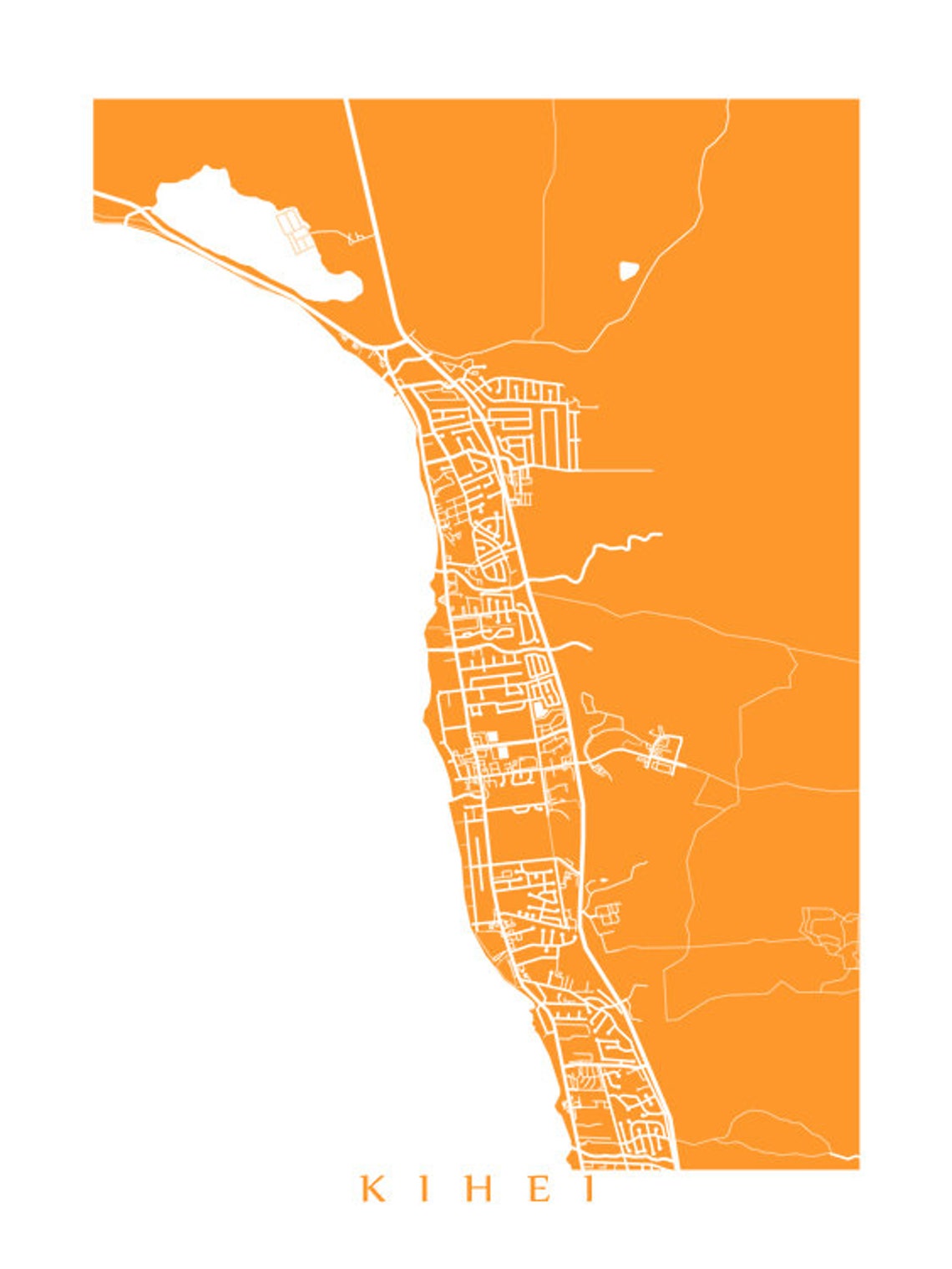 Kihei, HI Map Print - Hawaii Poster - Etsy