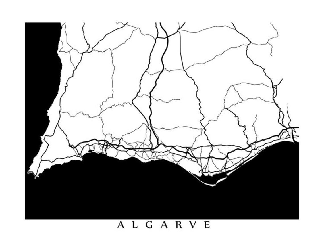 Algarve Map Print Portugal Art Poster - Etsy