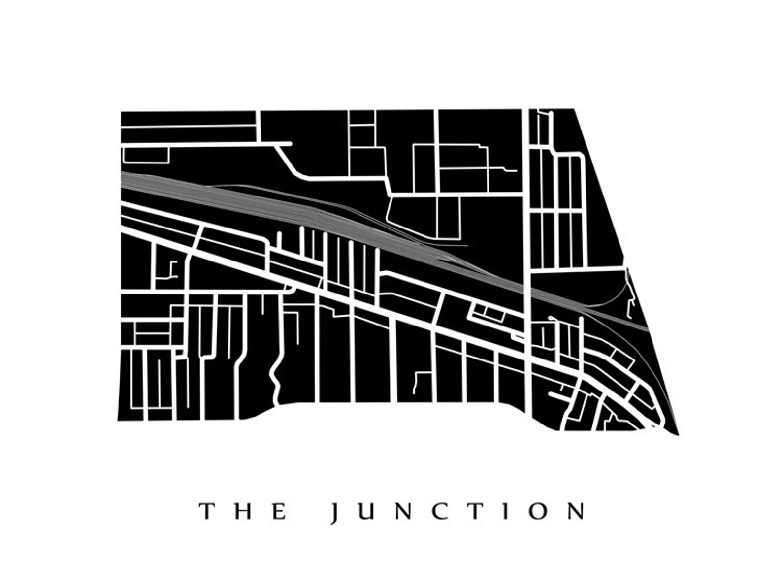 The Junction Map Toronto Neighbourhood Art Print | Etsy