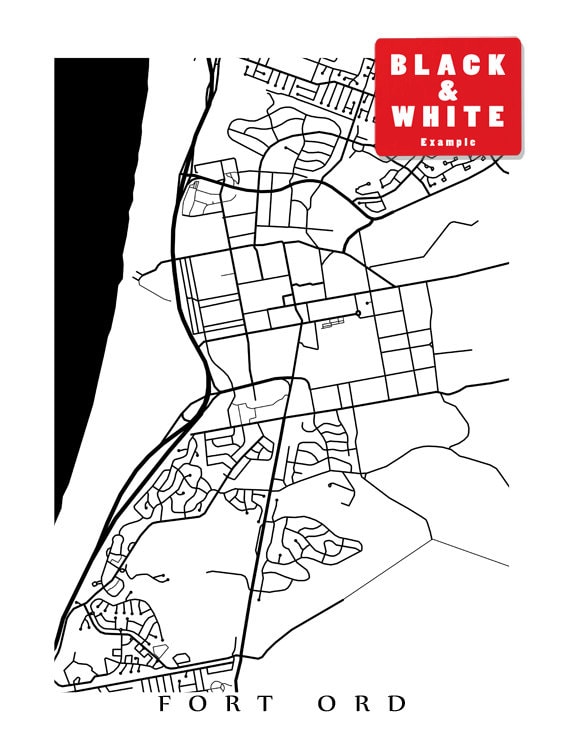 Fort Ord Map Print California Art Poster | Etsy
