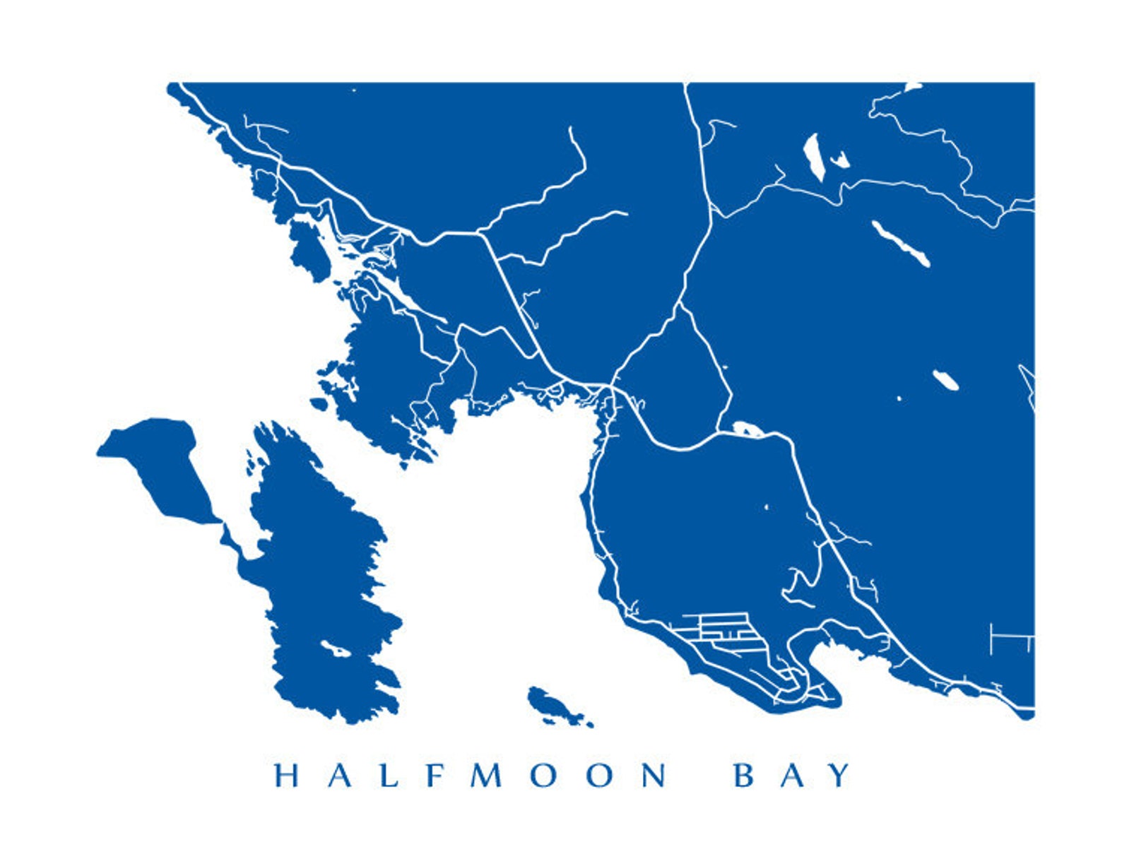 Halfmoon Bay Sunshine Coast BC Map Poster Print British - Etsy