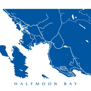 Halfmoon Bay, Sunshine Coast, BC Map Poster Print - British Columbia ...