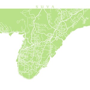 Suva, Fiji Map Print - Etsy