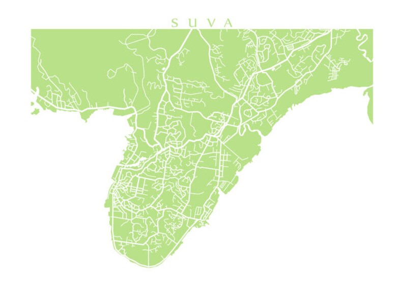 Suva, Fiji Map Print - Etsy