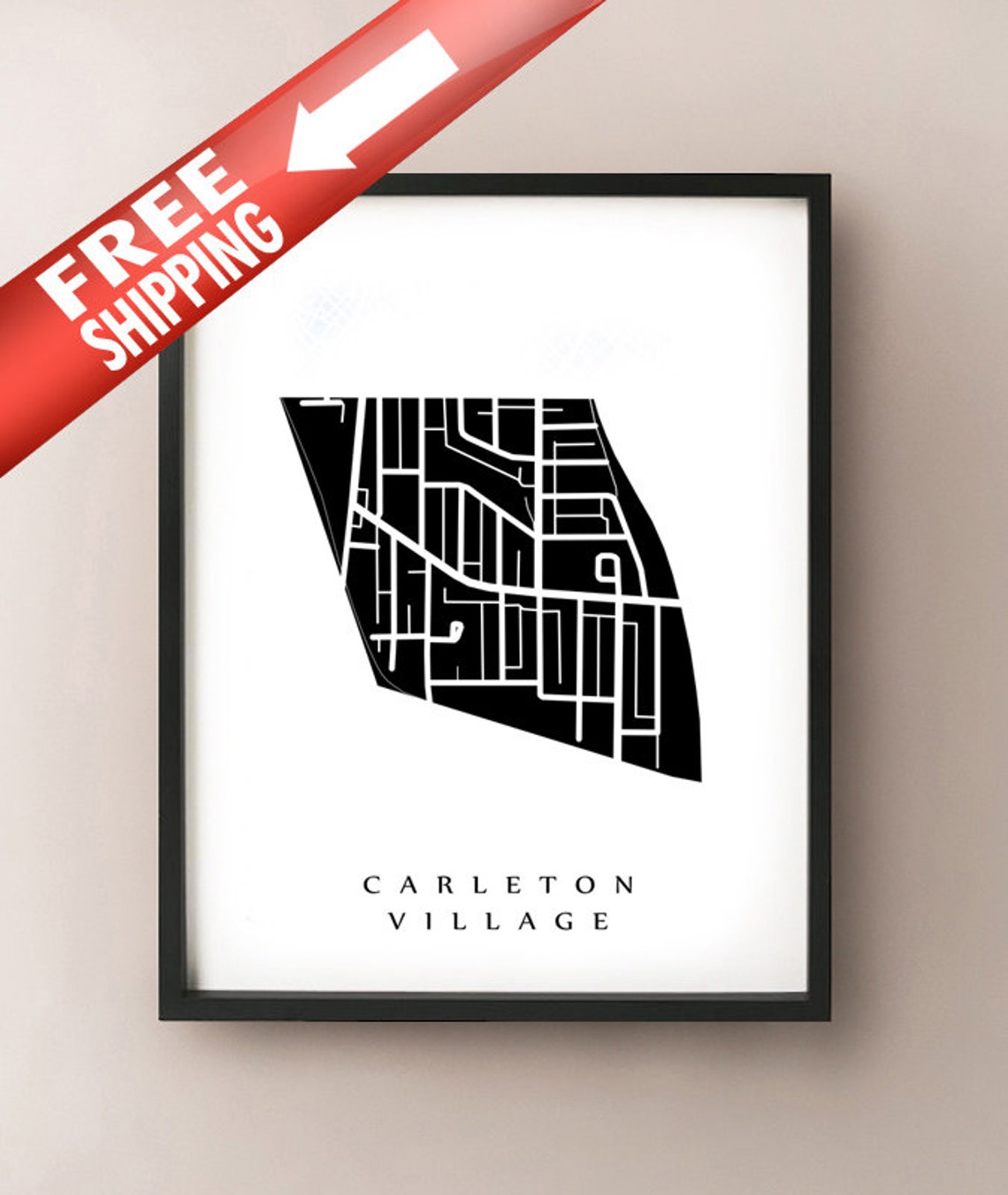 Carleton Village Map Toronto Neighbourhood Art Print | Etsy