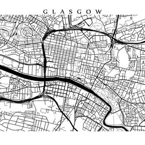 Glasgow Map Print - Scotland Poster - Etsy