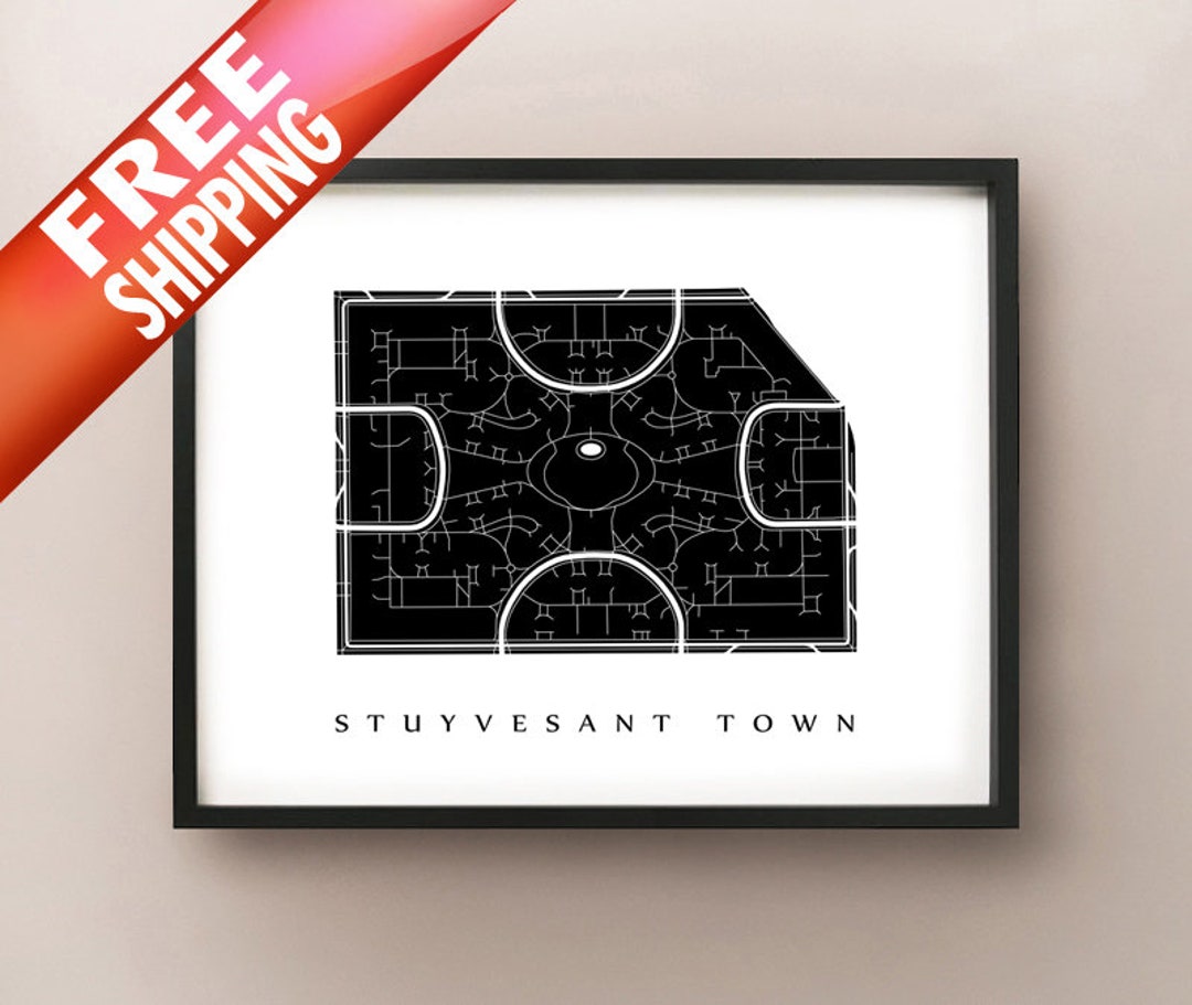 Stuyvesant Town Map - Manhattan, NYC Neighborhood Art Print - Etsy