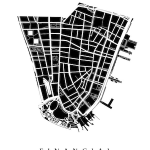 Financial District Map - Manhattan, NYC Neighborhood Art Print - Etsy