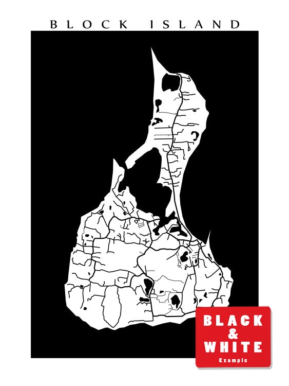 Block Island Map Print Rhode Island Poster - Etsy